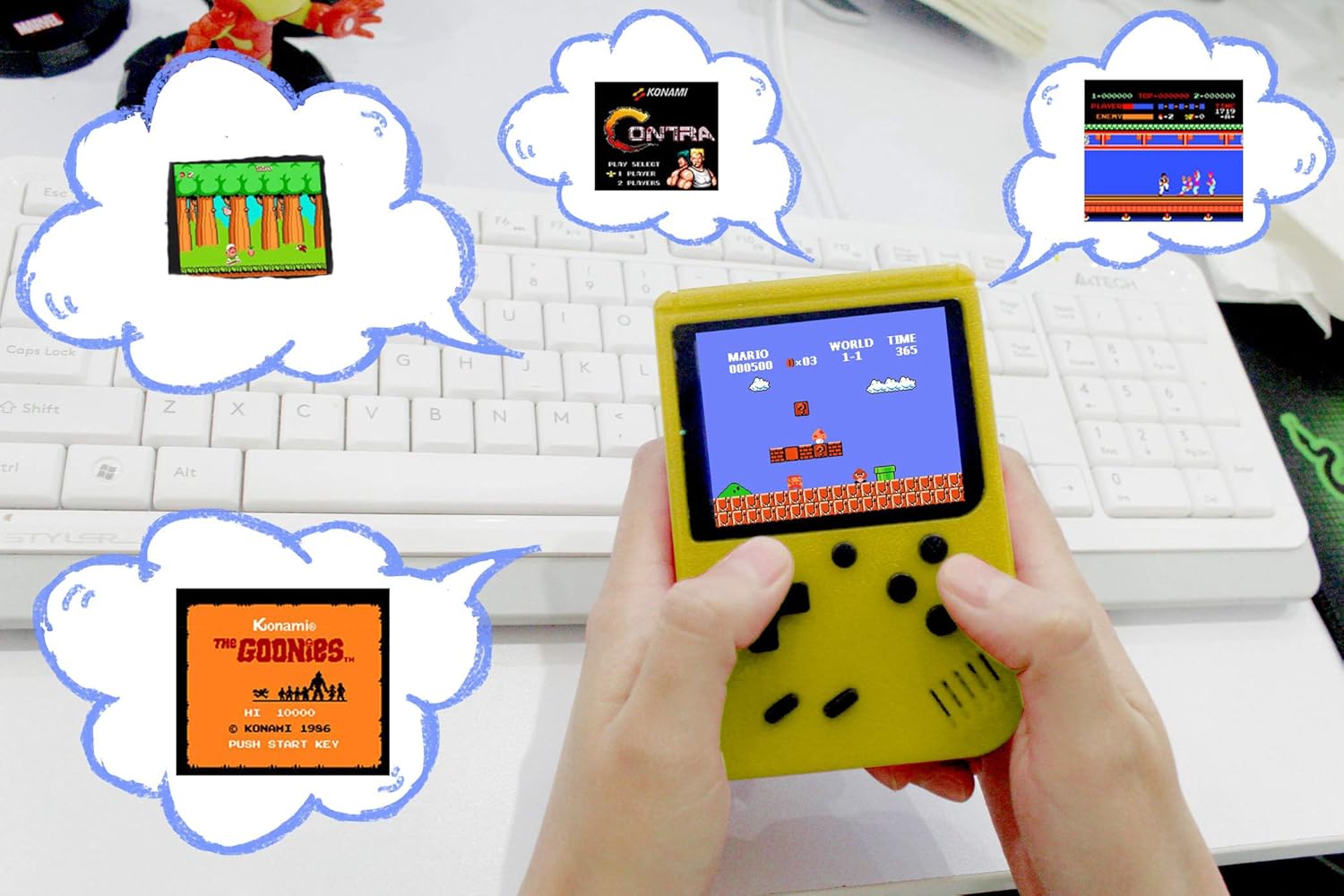 Single or Two Player) 400 in 1 Mini Handheld Game Console – Retro Mini ...
