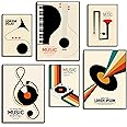 Amazon.com: 6 Pcs Retro Music Wall Art Posters Abstract Classical Music ...