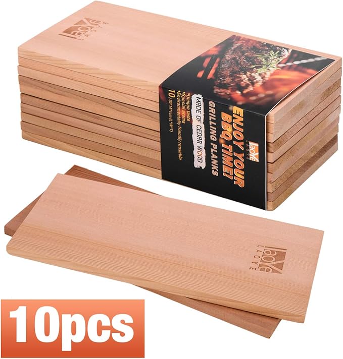 Laoye 10 piece Smoke Boards (30 cm x 14 cm x 1 cm), cedar wood board ...