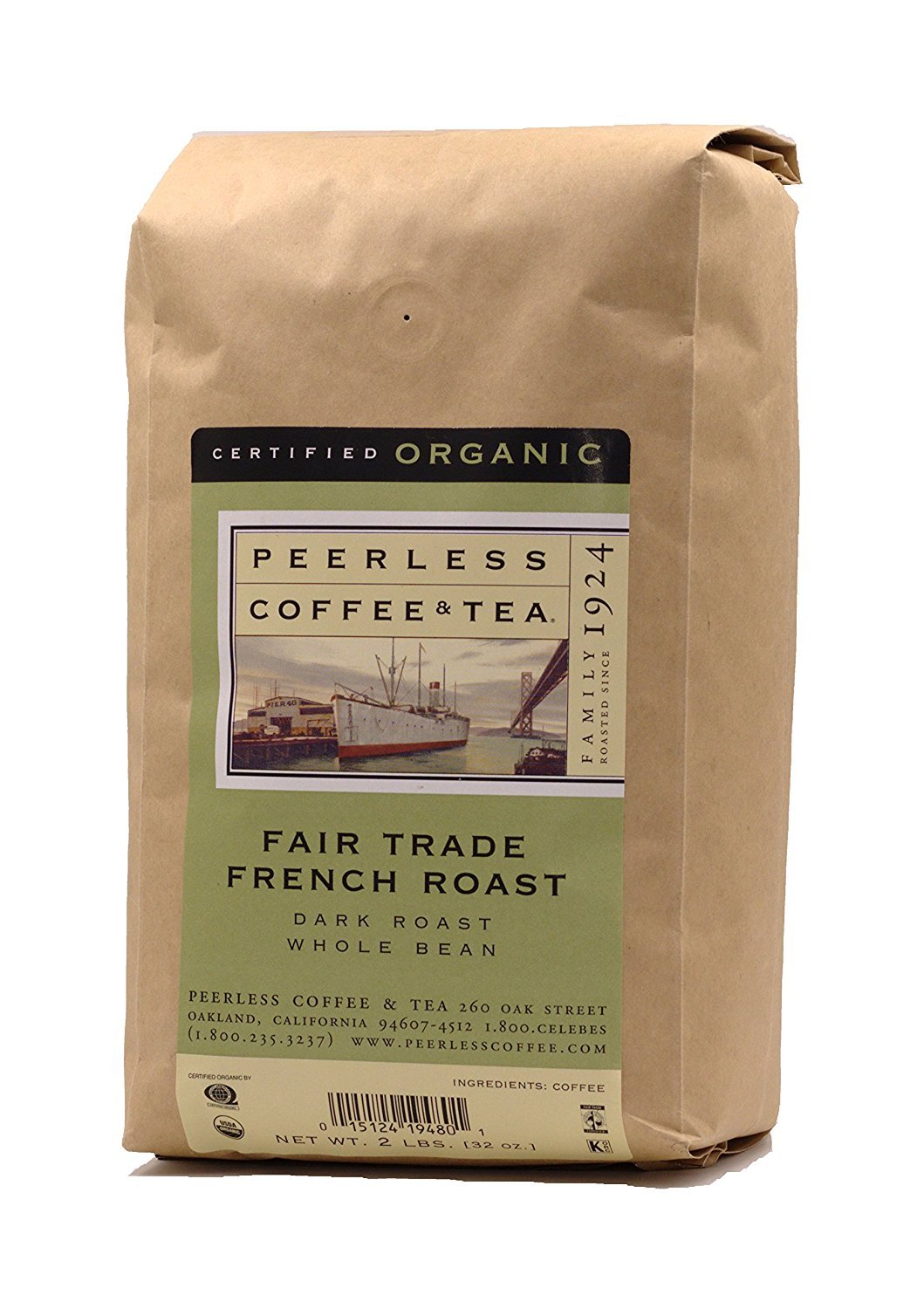 Amazon.com : Peerless, French Roast, Dark Roast Whole Bean Coffee, 2 ...