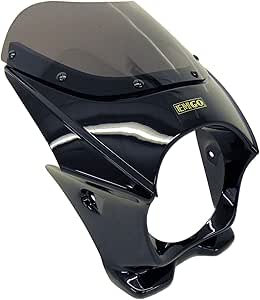 Amazon.com: Emgo Venom Mini Cafe Black Fairing Windshield 5.75 ...