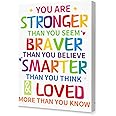 Amazon.com: You are Strong Inspirational Canvas Framed Wall, Kids ...