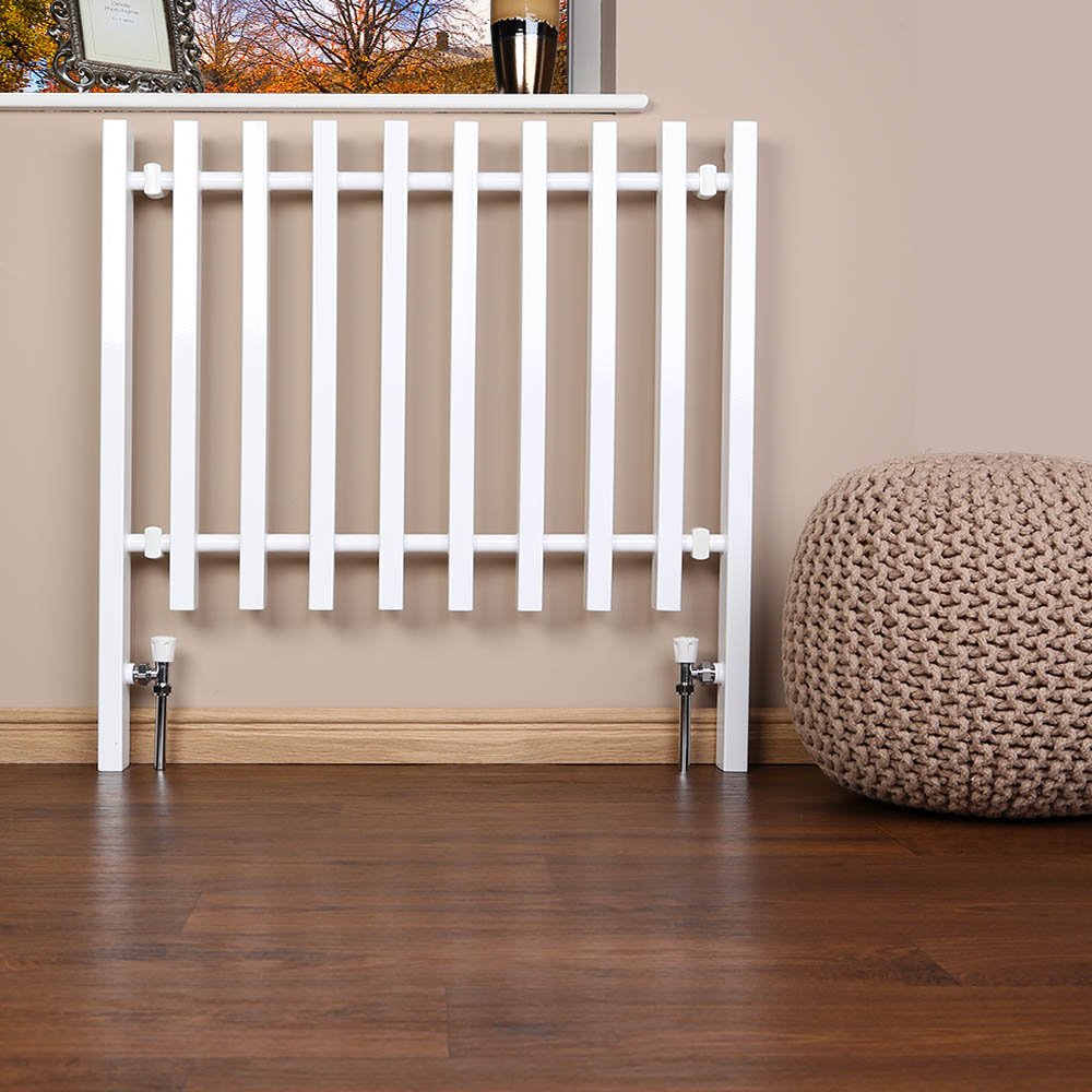 Brooklyn Heated Designer Cube Radiator - Fence Feature - White ...