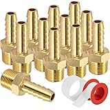 Amazon.com: Brass 1/4" Barb X 1/8" NPT Male End Air Hose Pipe Fitting Threaded Connector Adapter ...