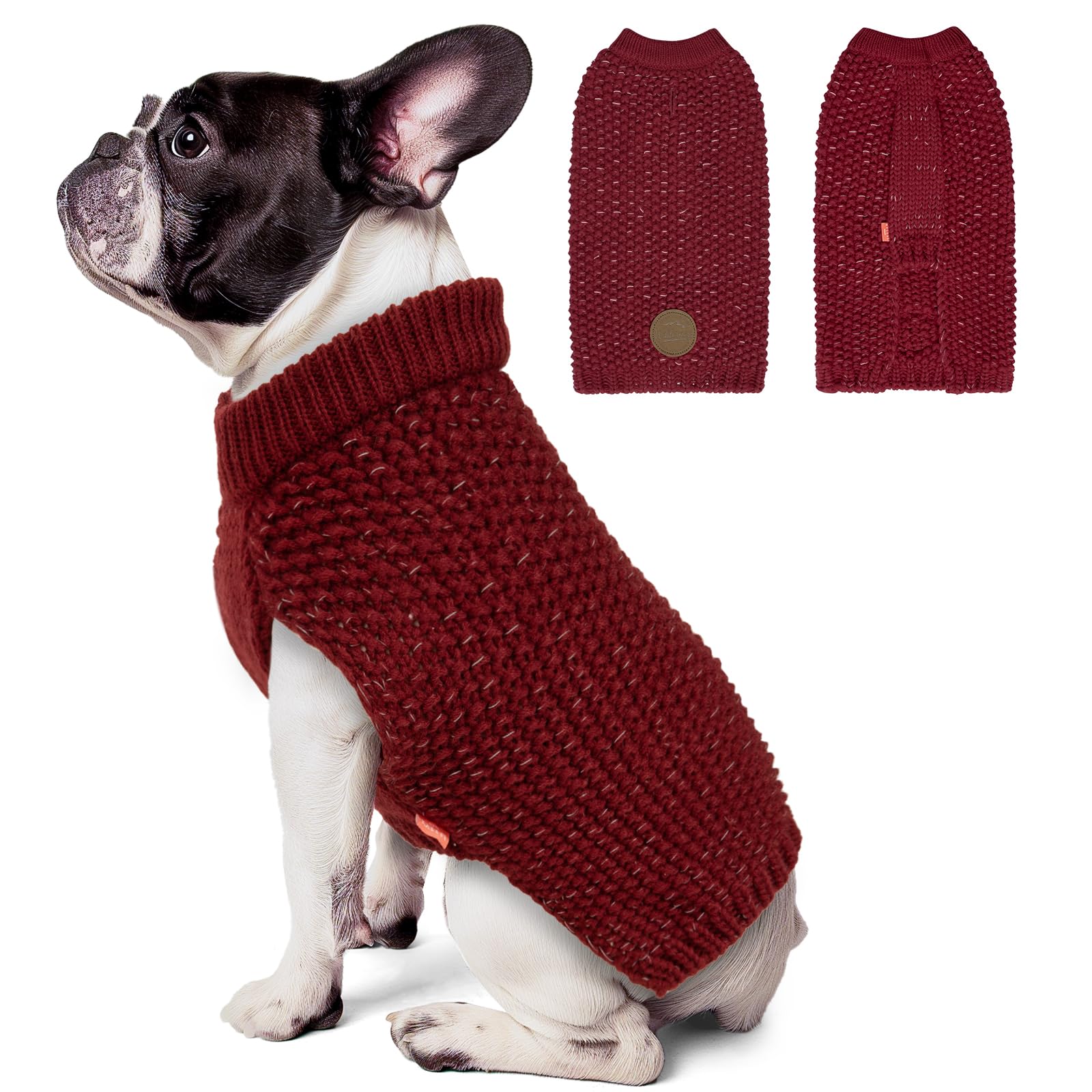 KYEESE Dog Sweater Classic Dog Clothes Comfy Dog Coats with Leash Hole ...