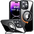 Amazon.com: TORRAS 360° Rotatable Magnetic stand for iPhone 14 Pro Case Clear [Military-Grade ...