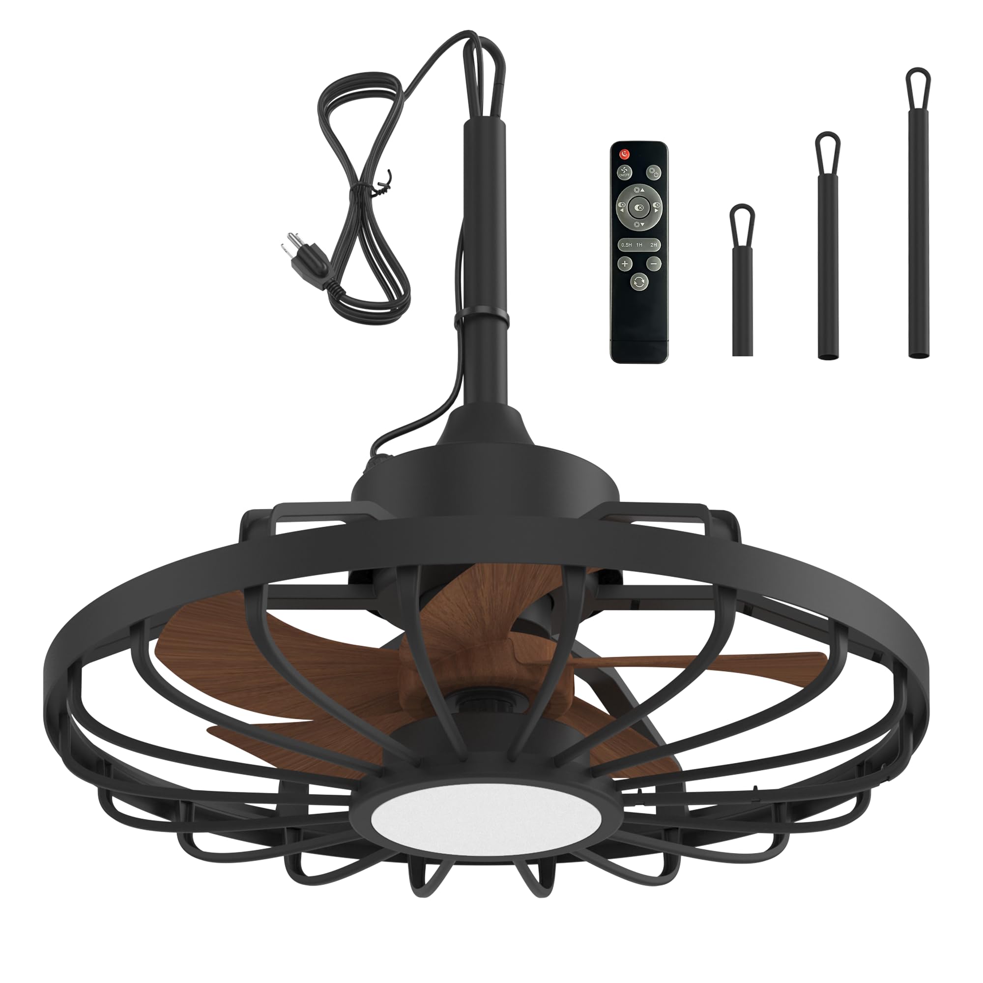 MELLCOM 20" Outdoor Ceiling Fans with Light?IP65 Waterproof Plug in ...