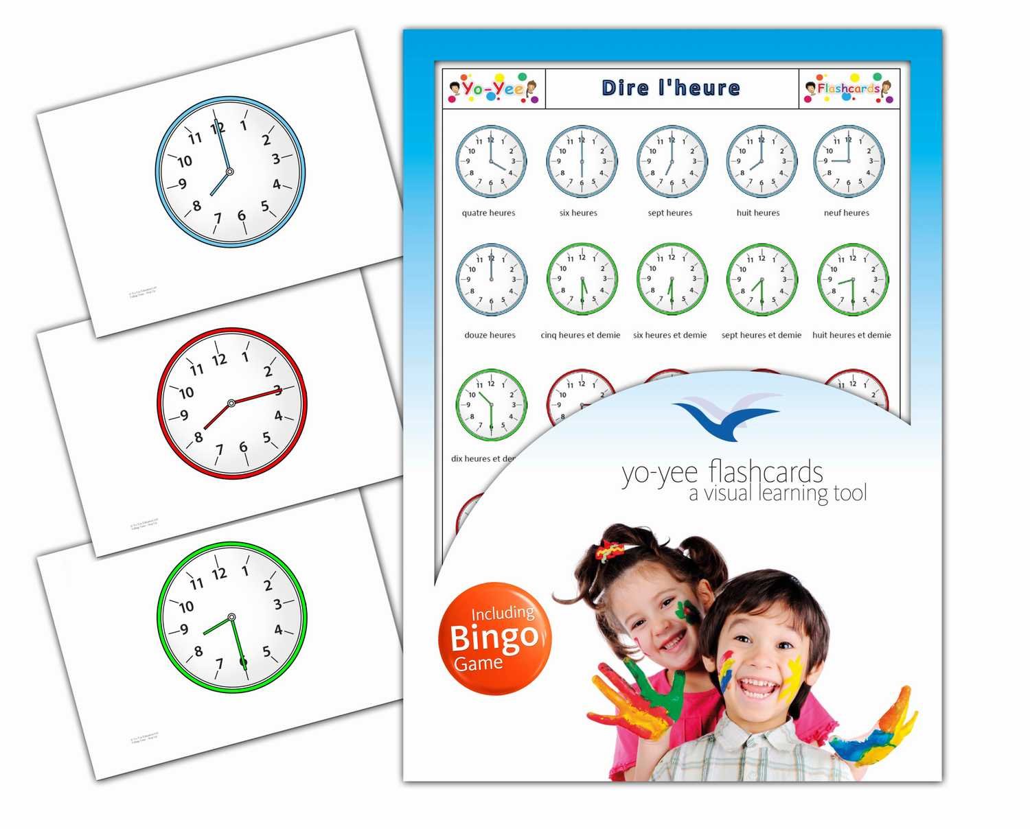 Mua Telling Time Flashcards in French Language - Flash Cards with ...