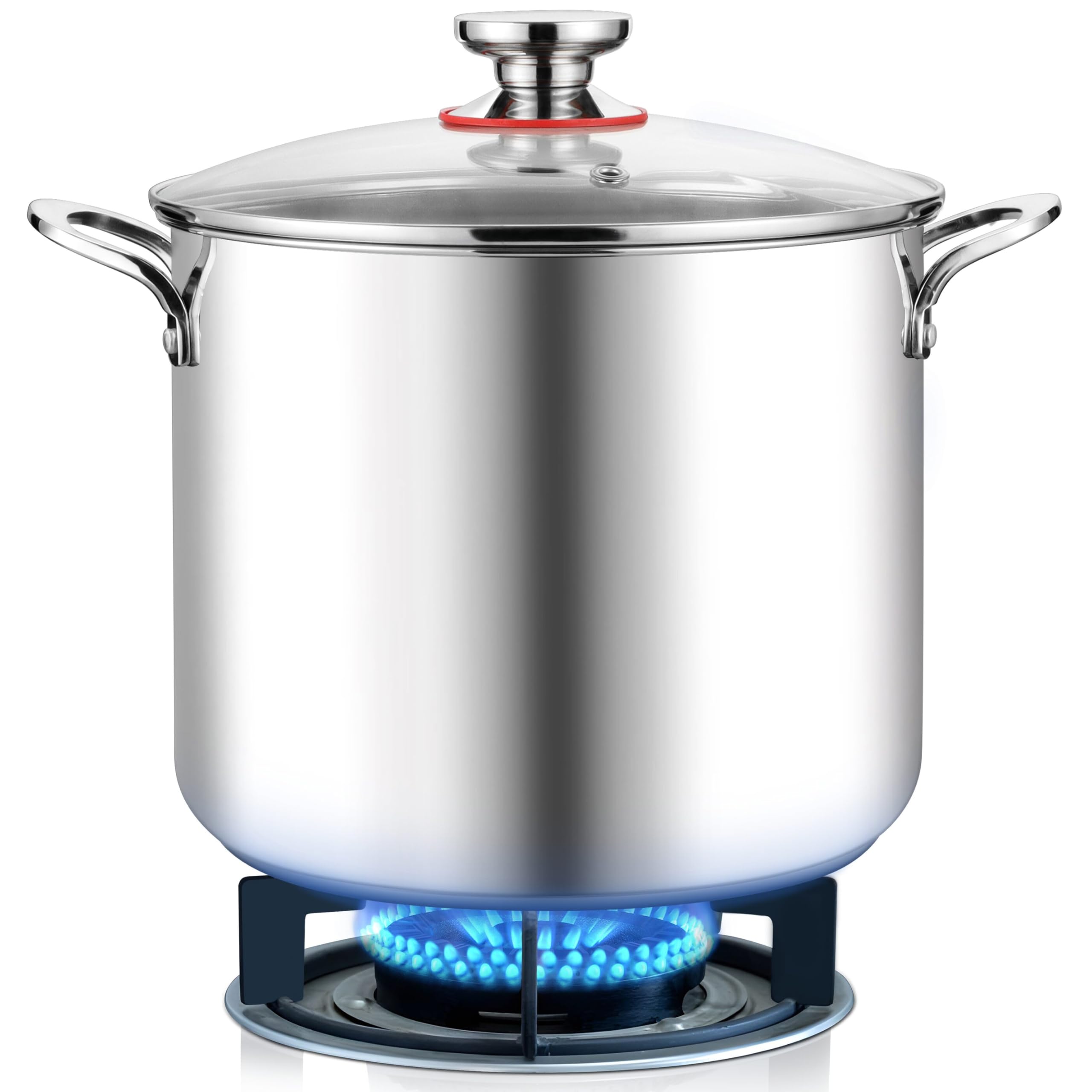 Herogo 12 Quart 18/10 Stainless Steel Stock Pot with Lid, Large Heavy ...
