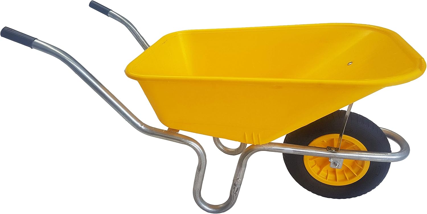 Keto Plastics 110 Litre Yellow WheelBarrow (Made In U.K): Amazon.co.uk ...