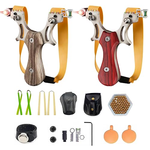 2PCS Slingshots,Professional Slingshot Set for Adult with Flat Rubber ...