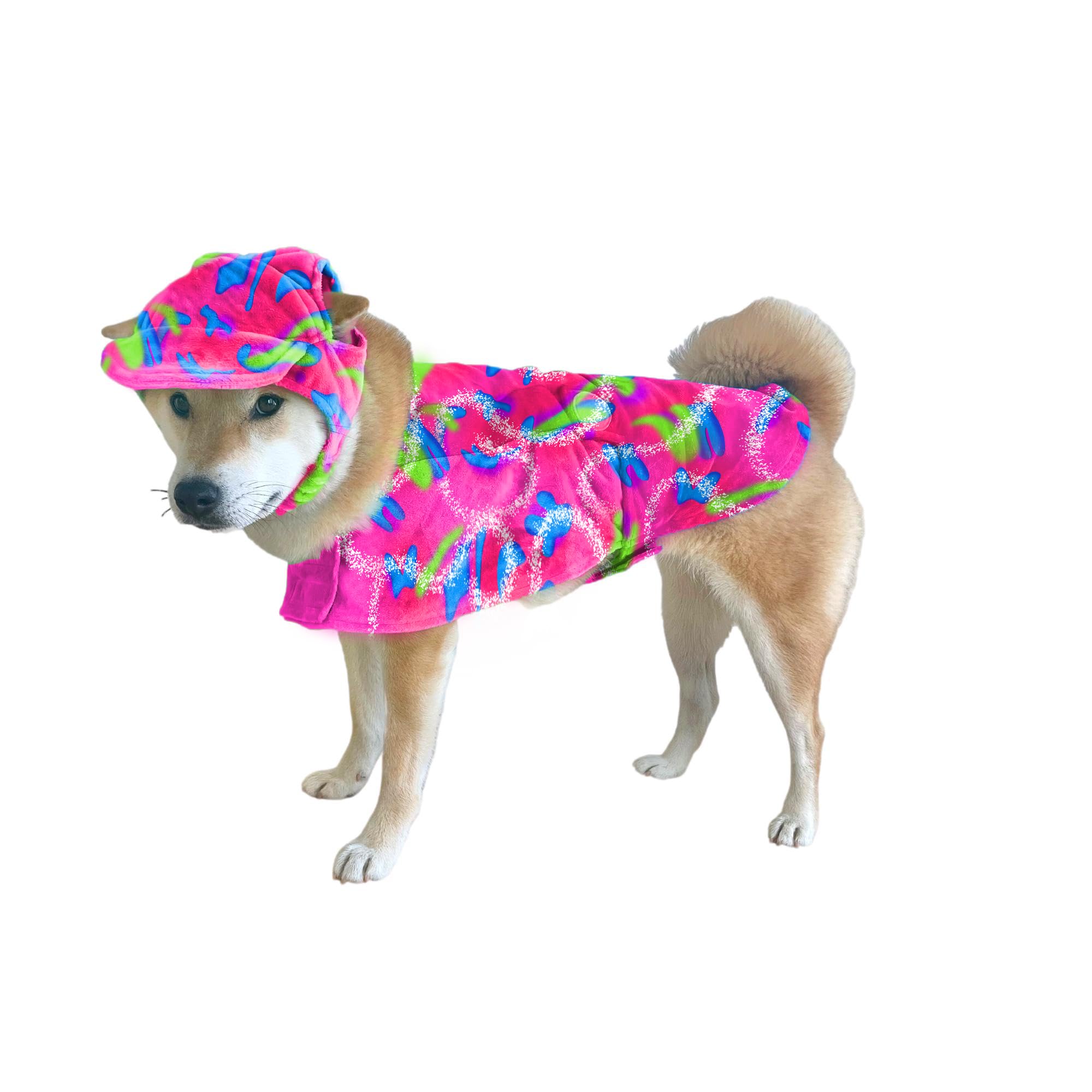 ComfyCamper 80s 90s Dog Costume Beach Cape Visor Hat - Puppy Cat ...