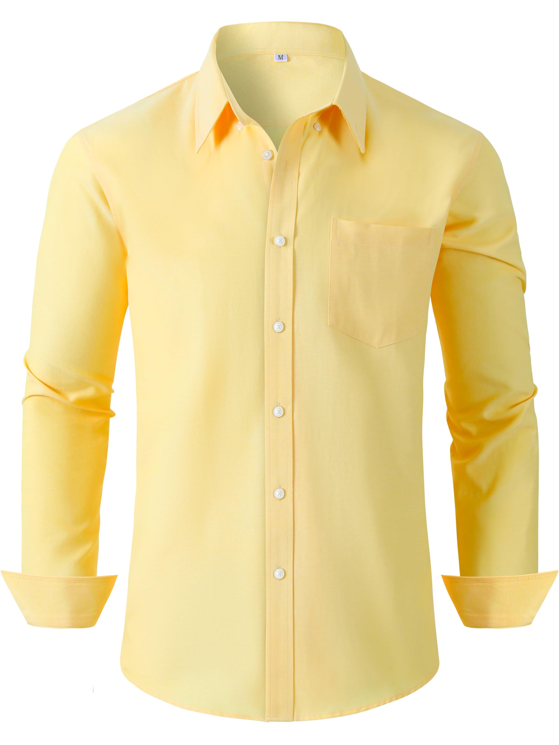 GIANZEN Light Pastel Yellow Shirt Mens Button Down Men Oxford Shirts ...