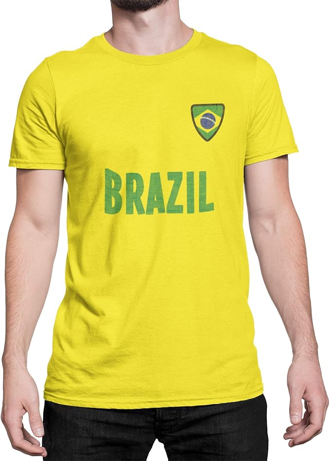 Amazon.com: buzz shirts Brazil - Mens Country Name and Badge Football ...