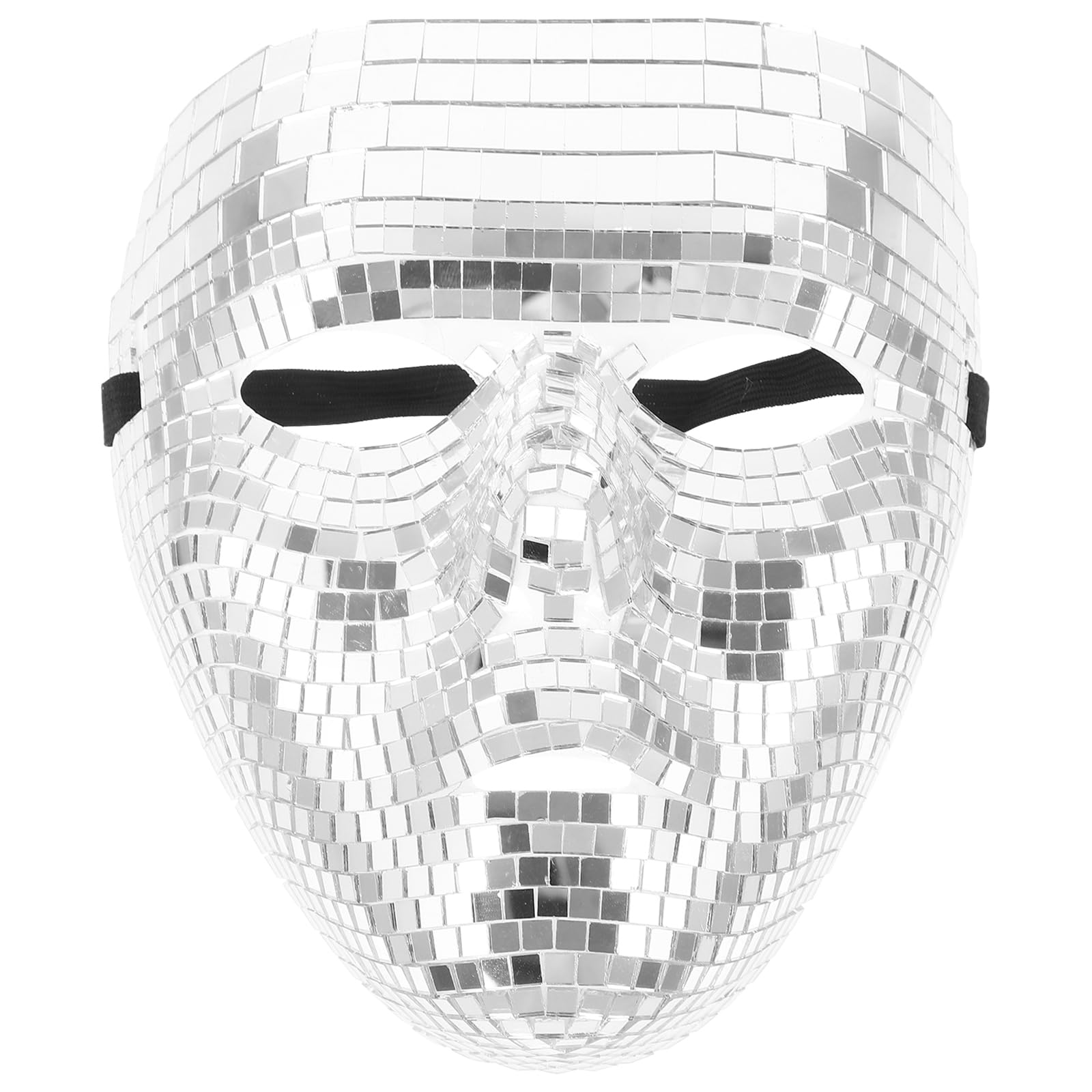 Veemoon Disco Glitter Mask, Mirror Mask Sparkly Full Face Mask Disco ...