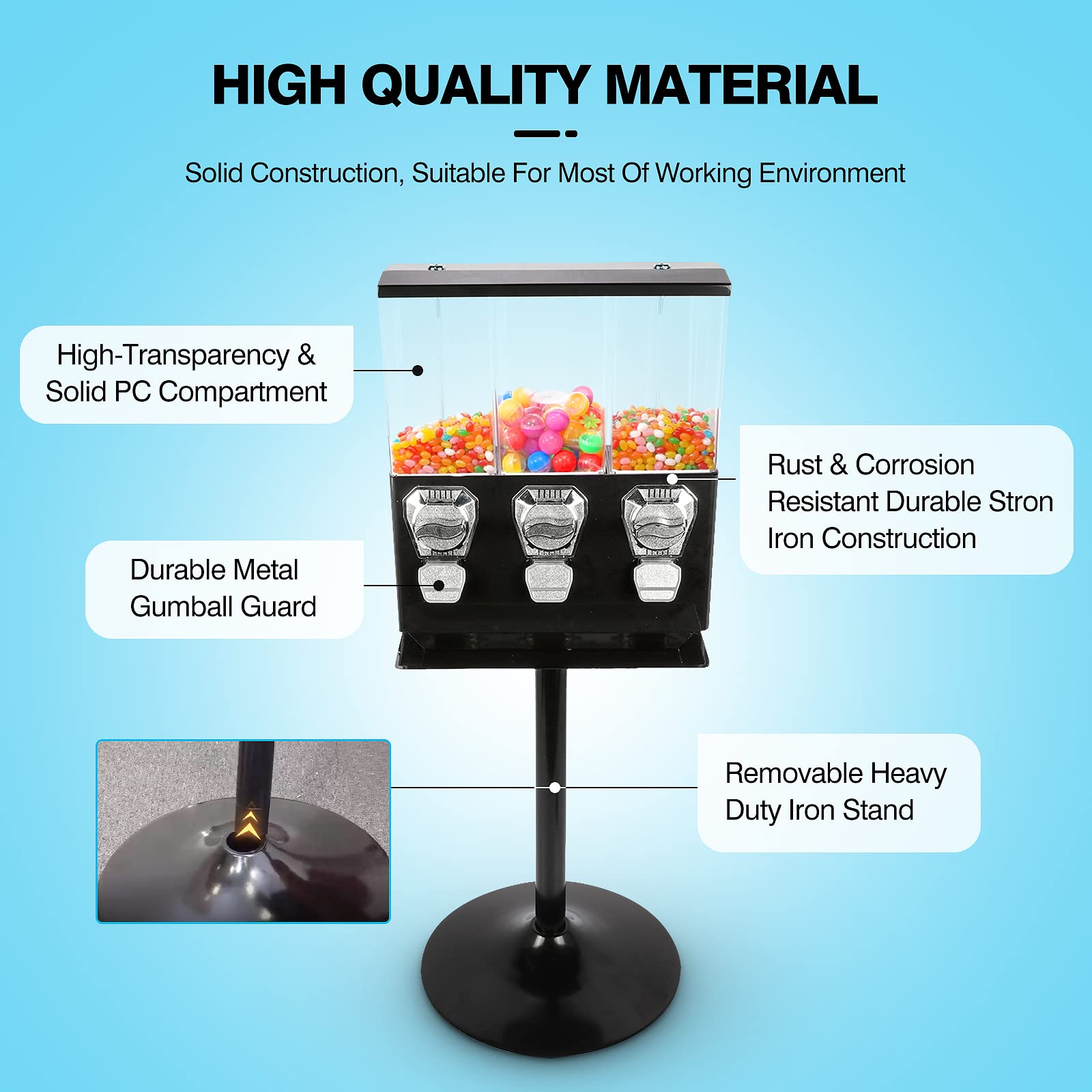 Mua IRONWALLS Commercial Candy Vending Machine with Stand, Black ...