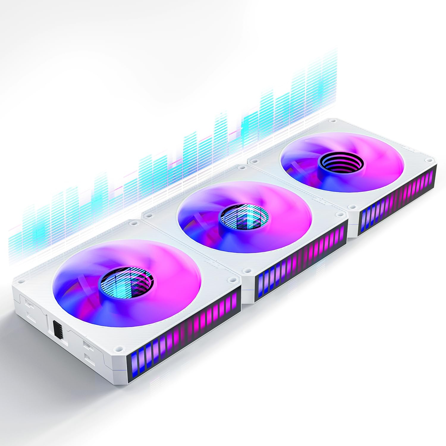 AsiaHorse STARBEAT 120mm UNI Fan, RGB Sound Control Rhythm PC Case Fan ...