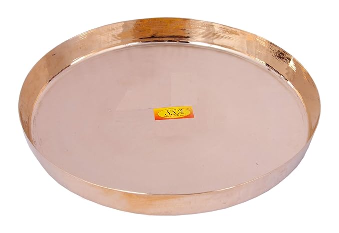 Buy Shiv Shakti Arts® Pure Bronze (Kansa) Thali | Khomcha | Plate - for ...