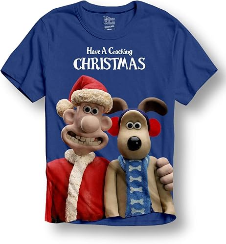 Wallace and Gromit Crackin Christmas Official Tee T-Shirt Mens Unisex ...