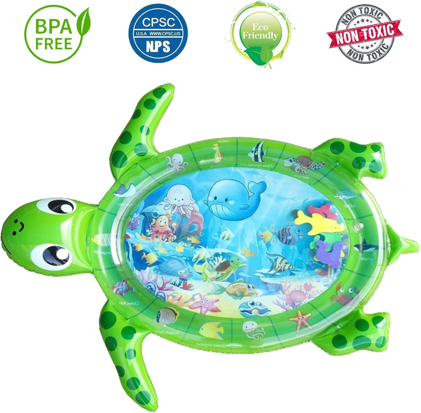 Chnaivy Tummy Time Baby Water Mat Turtle Shape Infants and Toddlers ...