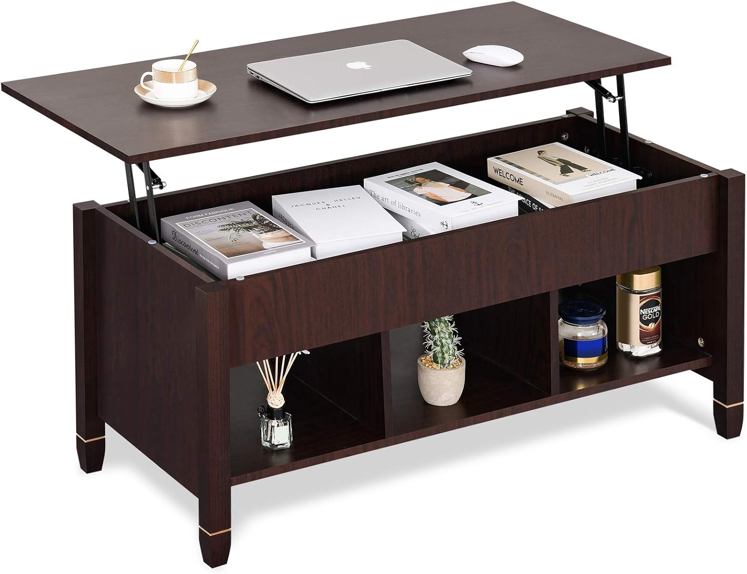 Amazon.com: YITAHOME Lift Top Coffee Table with Hidden Storage ...