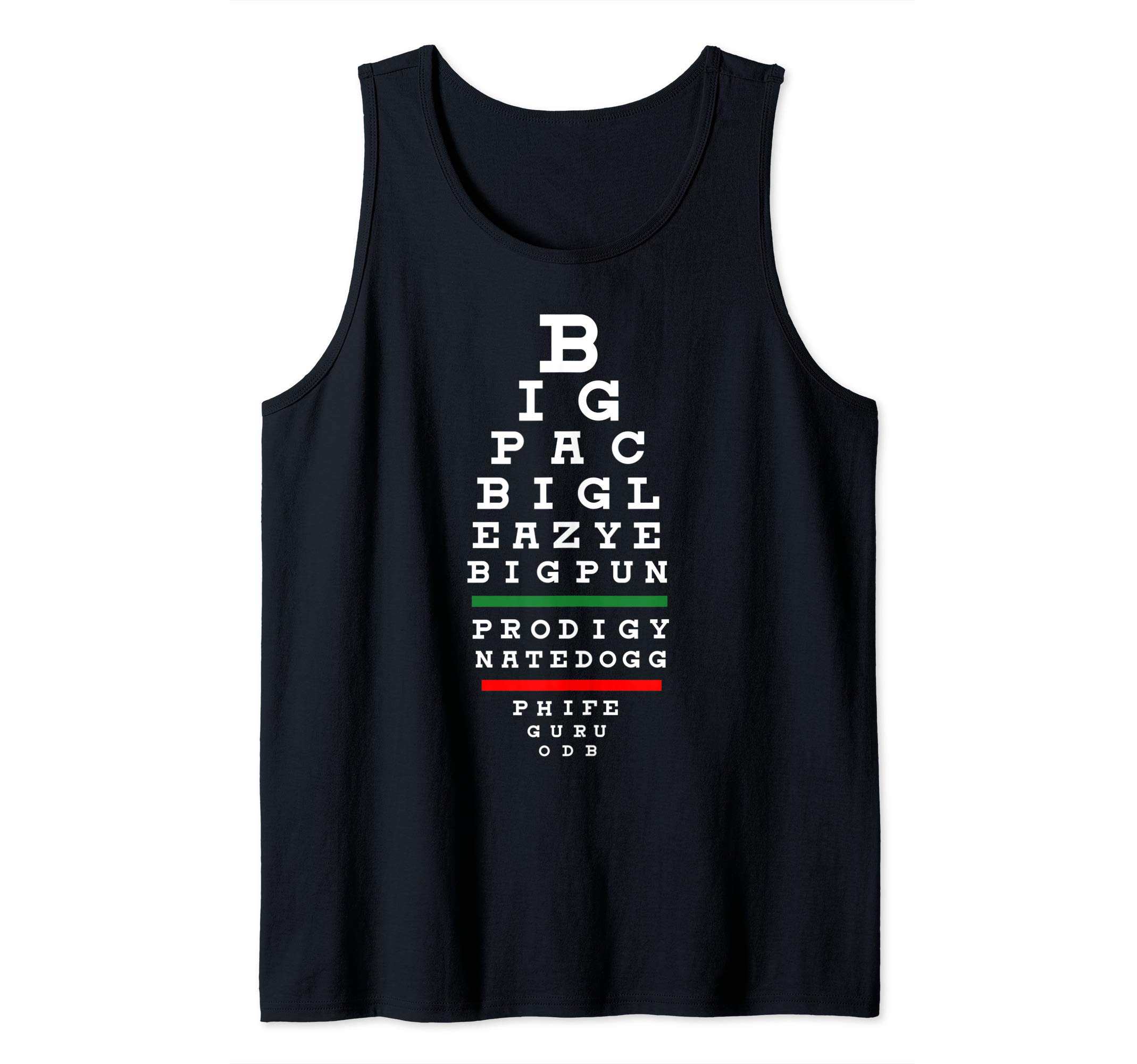 Old School Hip Hop Music Rap Legends Eye Chart 90s Hip-Hop Tank Top ...