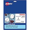 Amazon.com : Avery Round Cards with Sure Feed Technology, 4" Diameter ...