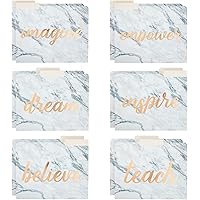 Amazon.com : 12 Pack Decorative File Folders Marble, Cute Rose Gold ...