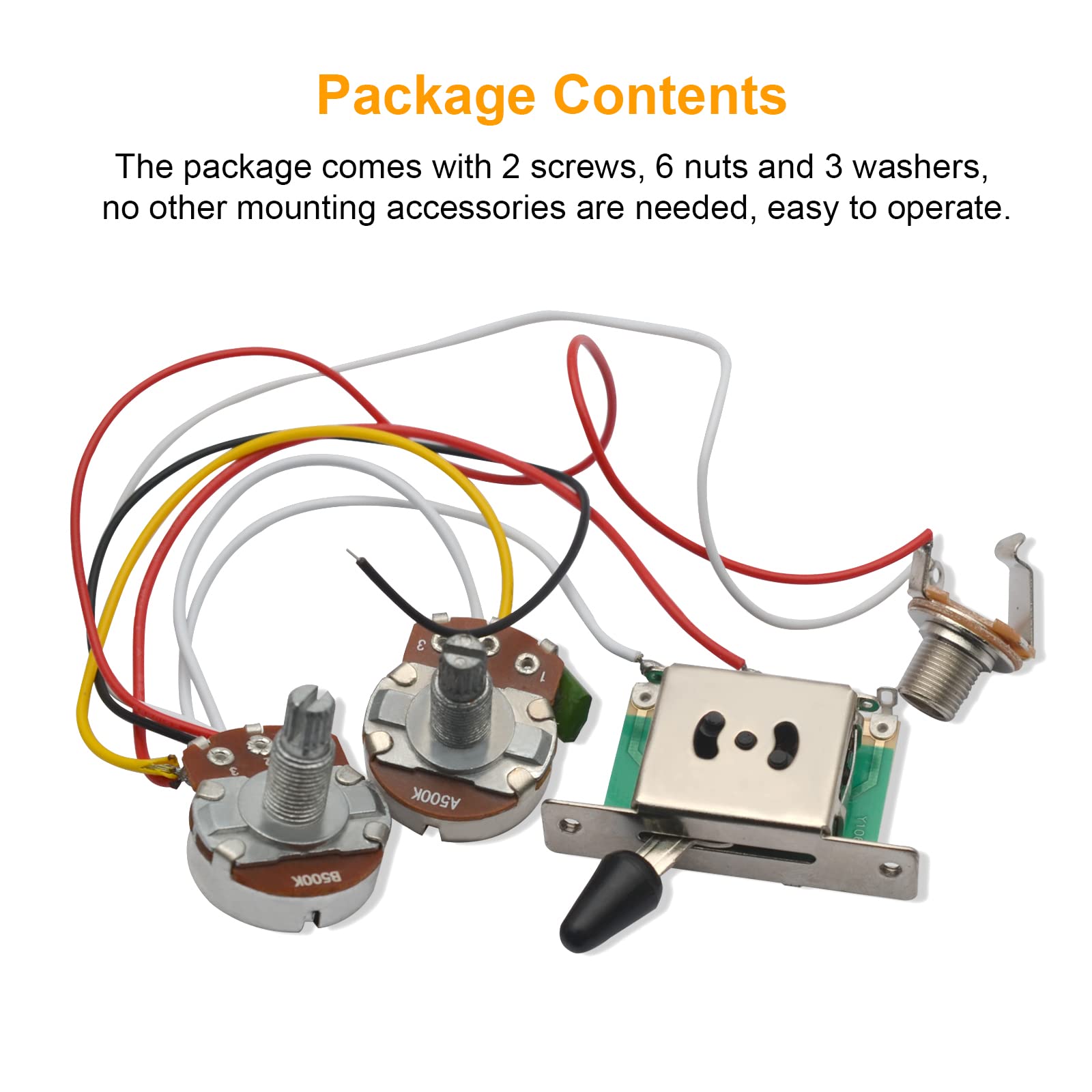 Mua MAXCHEER Electric Guitar Wiring Harness Prewired Kit A500k B500K ...