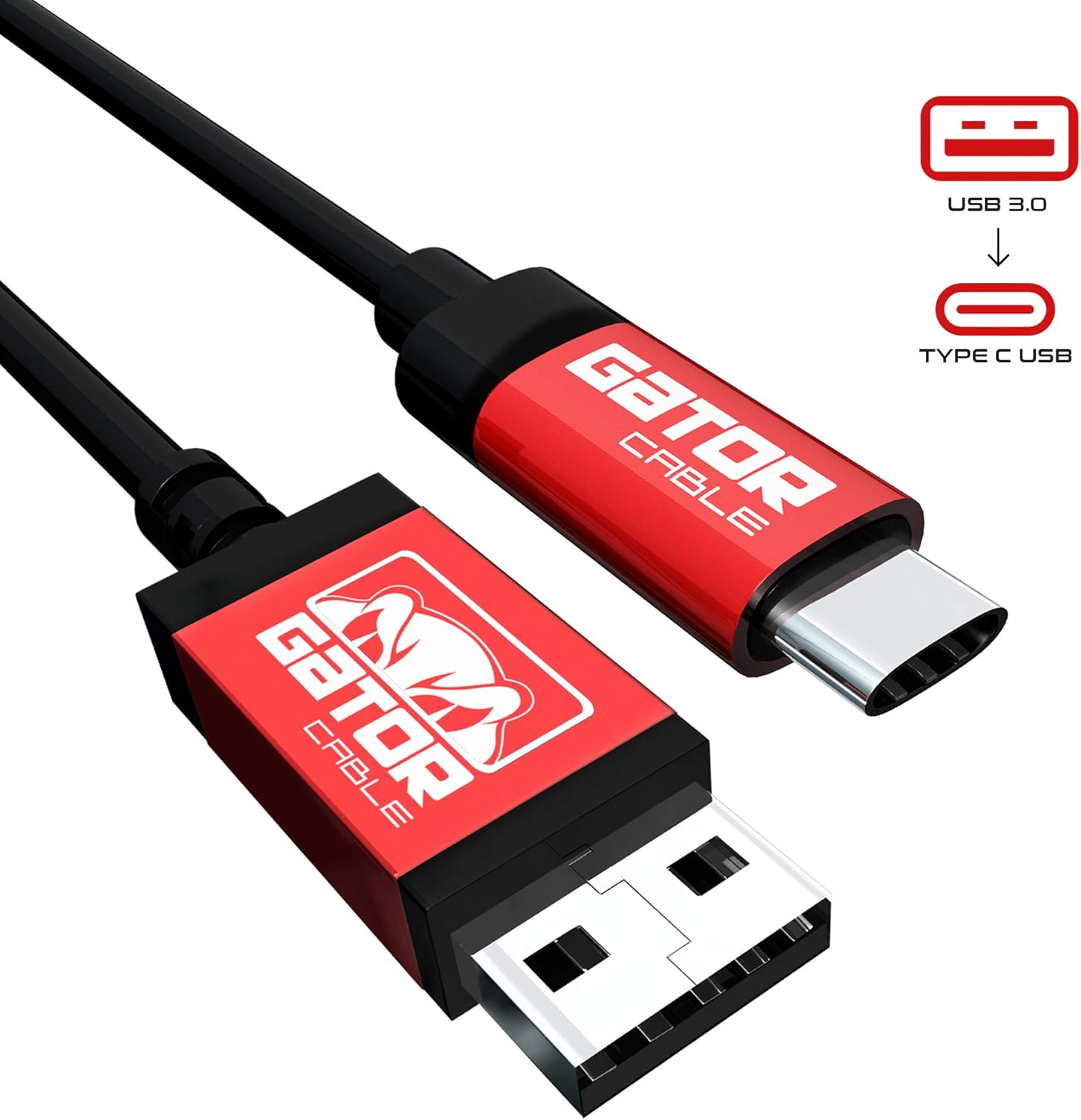 Amazon.com: Gator Cable Type C USB Cable Red - 6 feet with Durable and ...