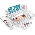 Amazon.com: Vtopmart 28 PCS Clear Plastic Drawer Organizers Set, 4-Size ...