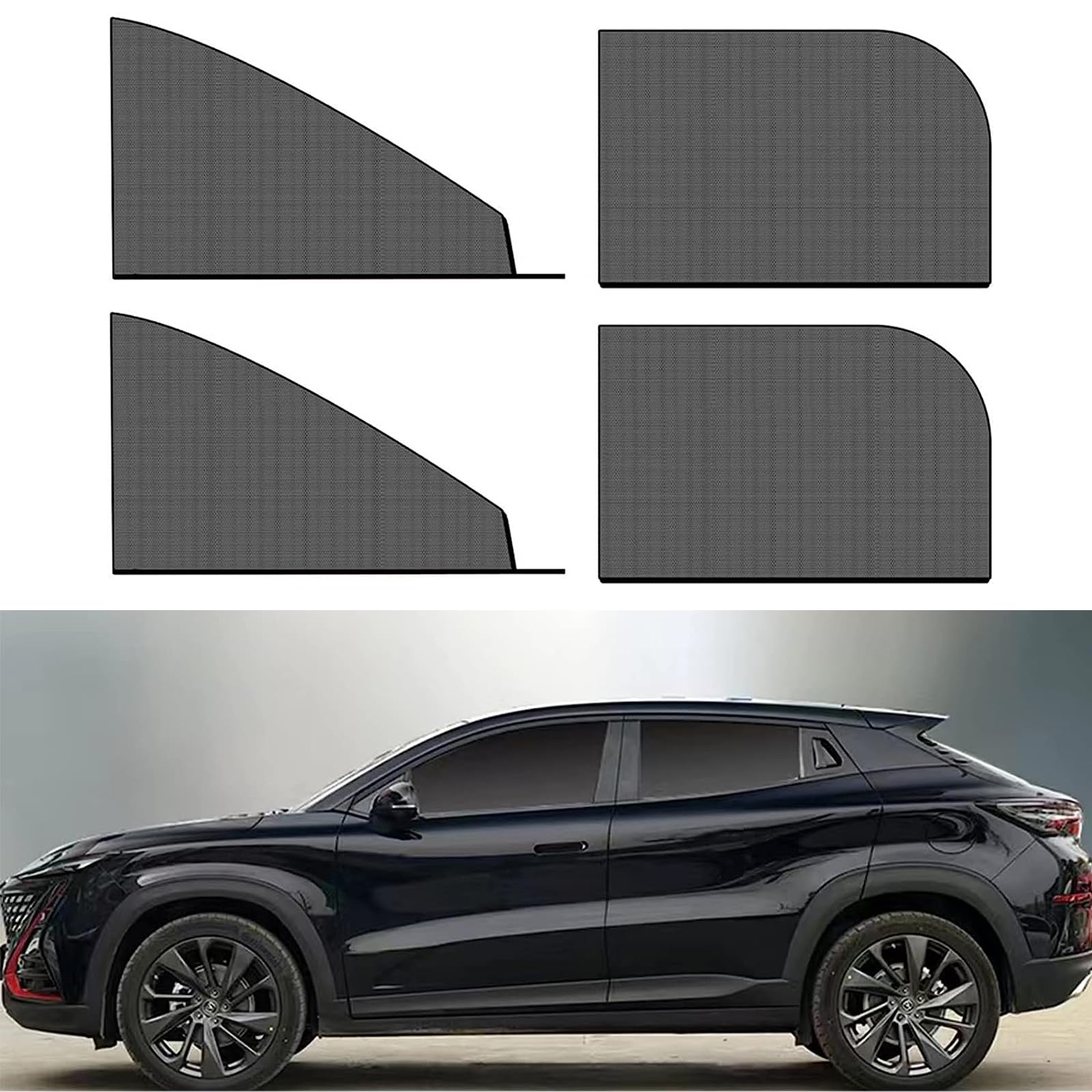 cueclue Pack-4 Car Side Window Shades, Double Layer Design SUV Sunshade ...