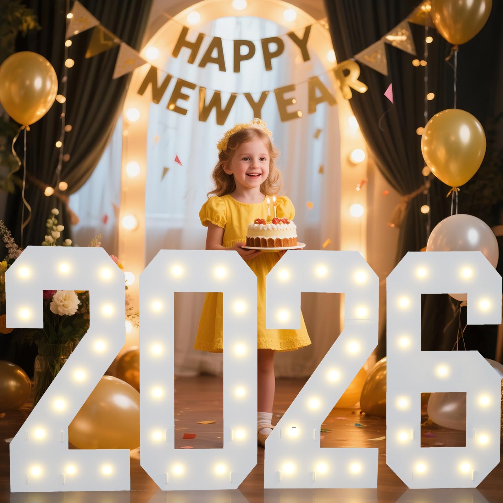 Pooqla 2.4FT Marquee Light Up Numbers for 2026 Graduation Party ...