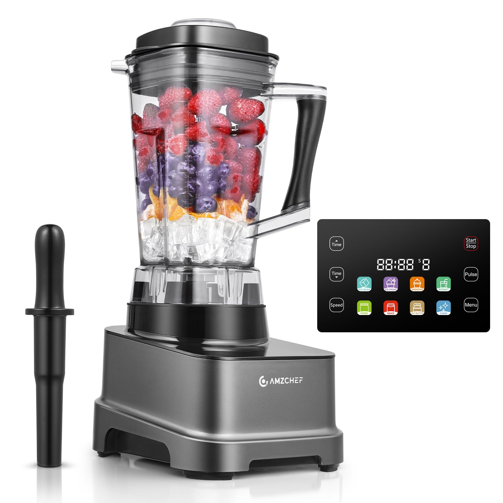 AMZCHEF 8-IN-1 Professional Blenders, 2000 Watts Commercial Blender for ...