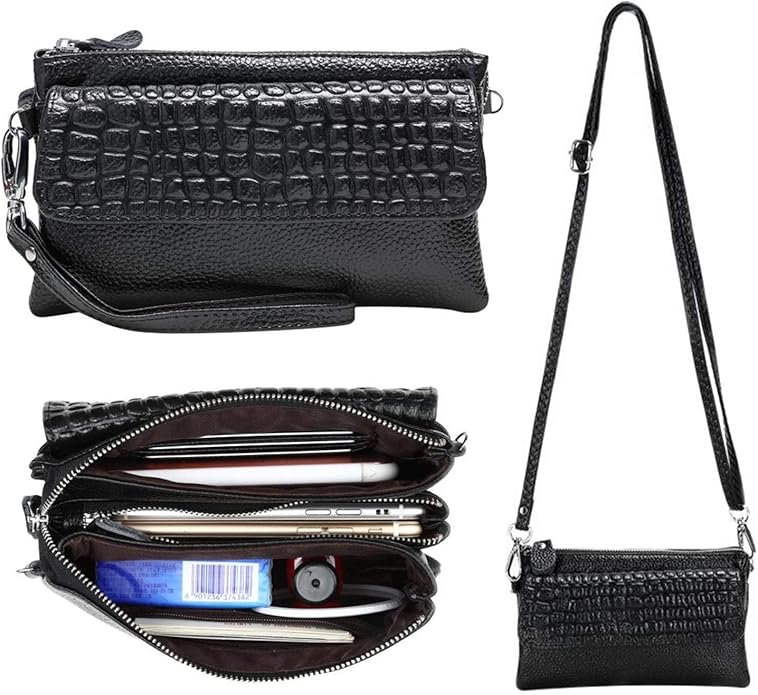 Semikk Women Soft Genuine Leather Smartphone Wristlet Purse Cell Phone ...