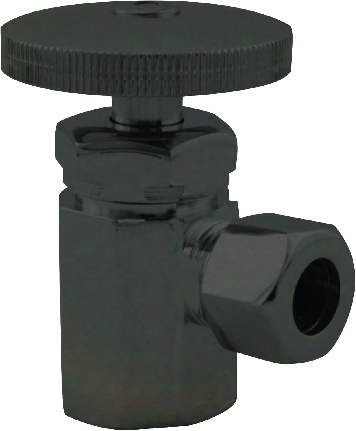 Westbrass Round Handle Angle Stop Shut Off Valve, 1/2" IPS Inlet with 3 ...