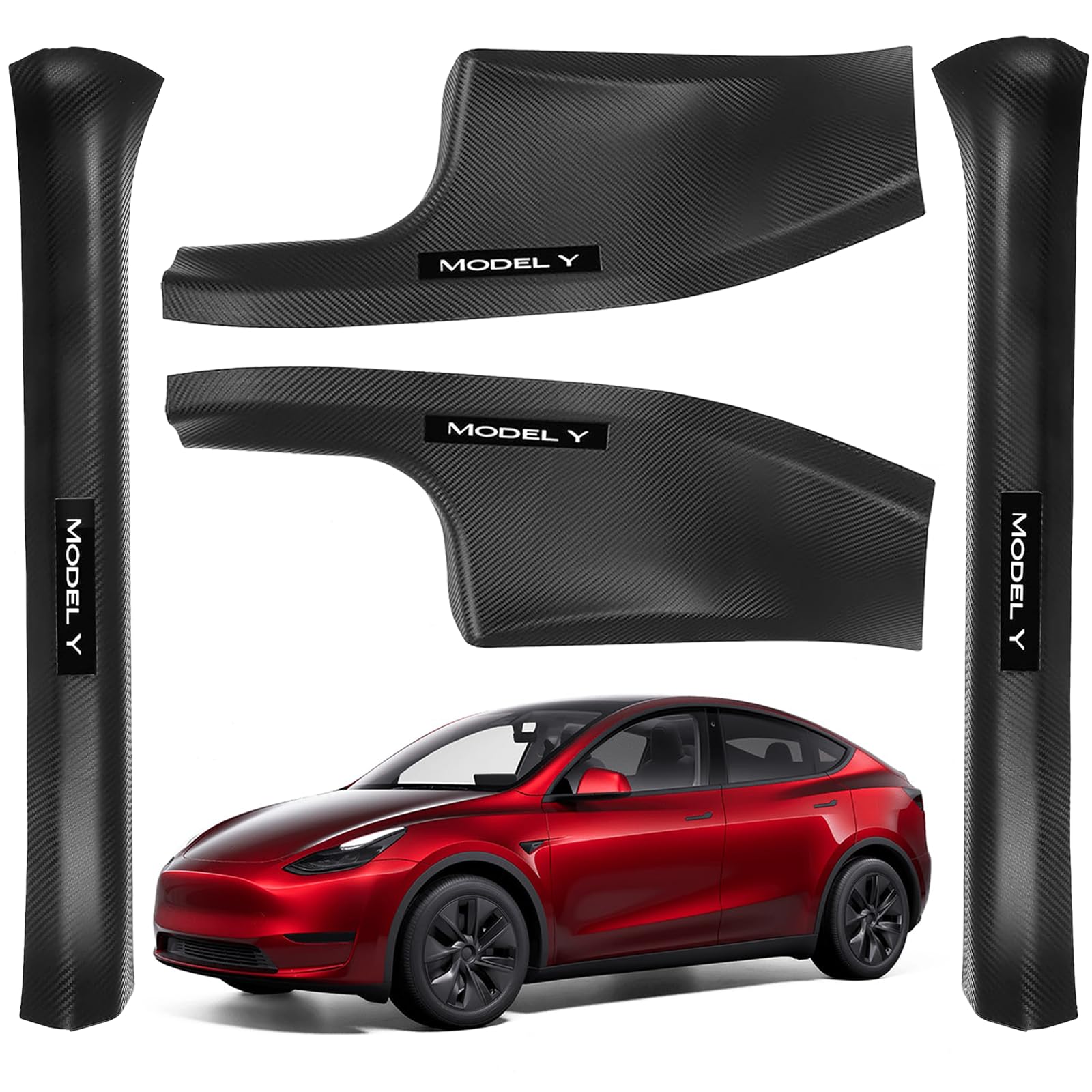 for Tesla Model Y Door Sill Protector 2019-2024 5 Seater | Carbon Fiber ...