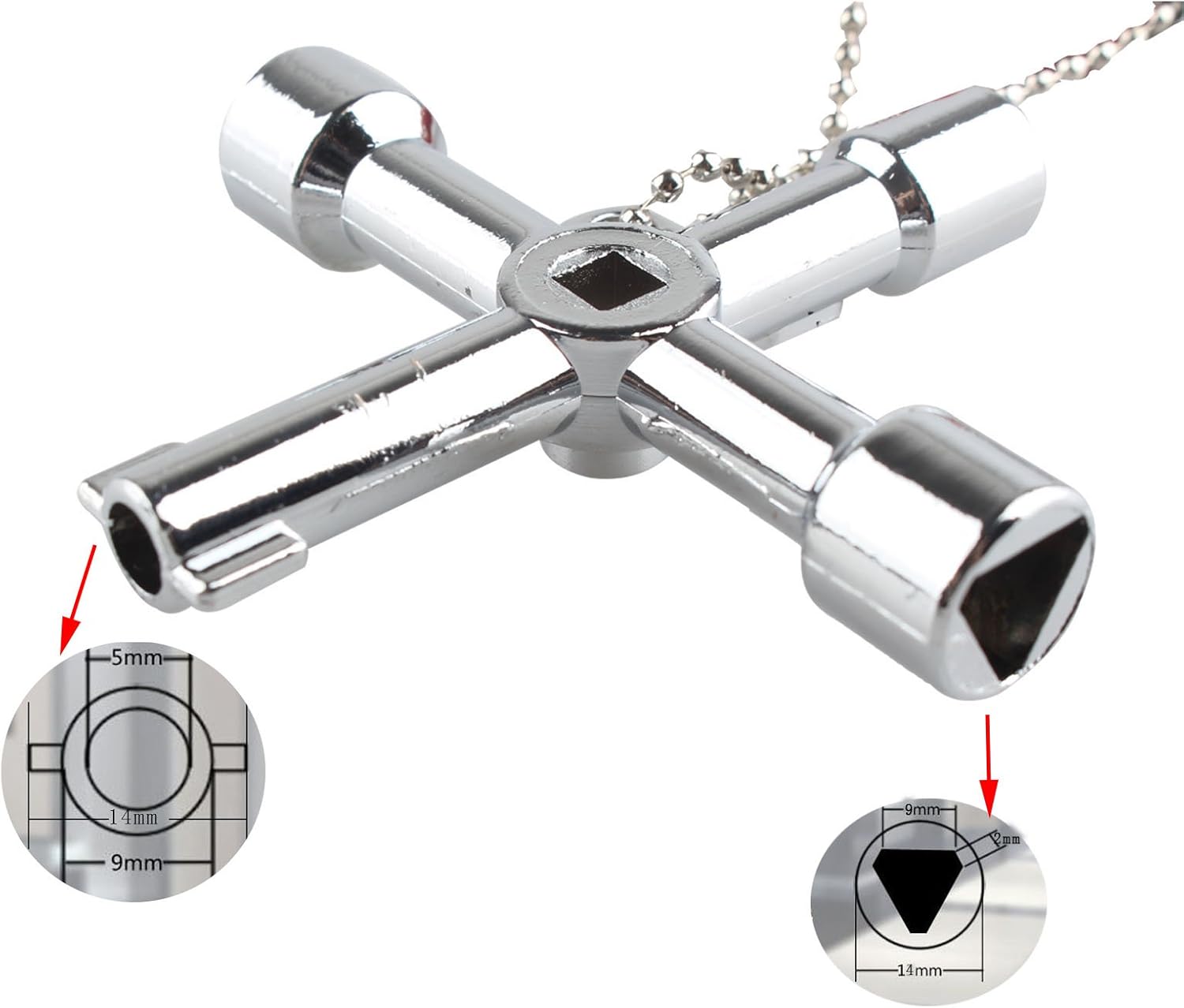 HALJIA 5 in 1 Universal Triangle Utility Key Screen Door Key Cross ...