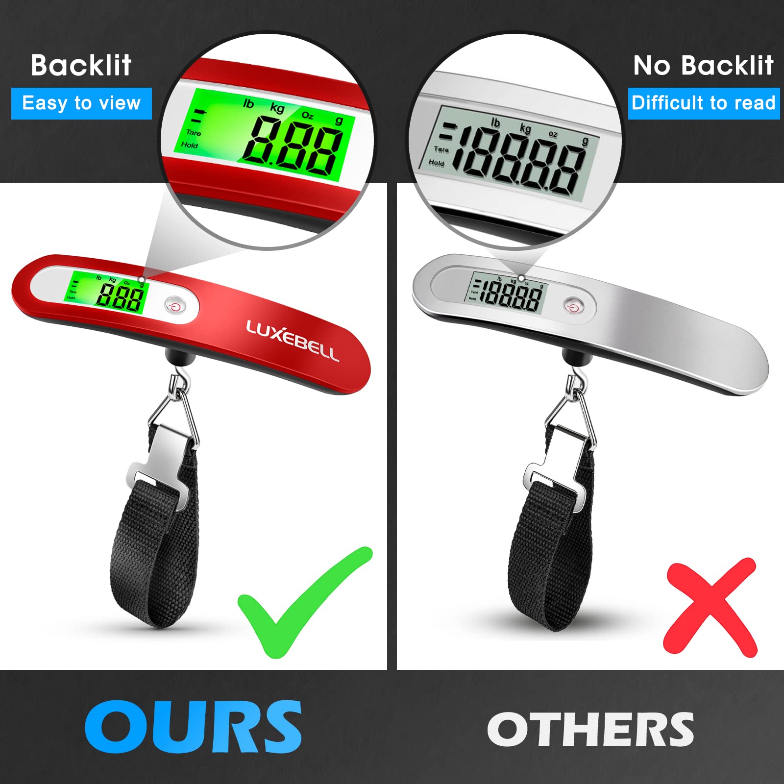 Mua Digital Luggage Scale Gift for Traveler Suitcase Handheld Weight ...