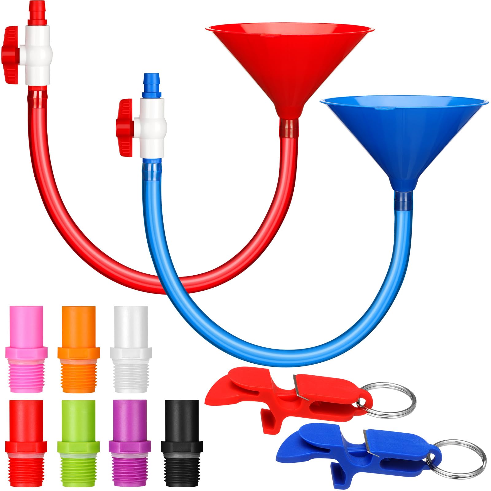 Vertintong 2 Set Beer Bong Tube and Funnel with Valve Drinking Funnel ...