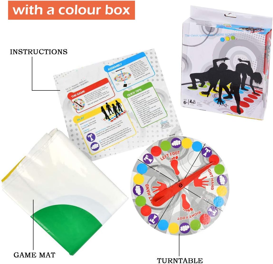 Gaming Twister,Funny Balance Games Pad Floor Game Mat Classic Team ...