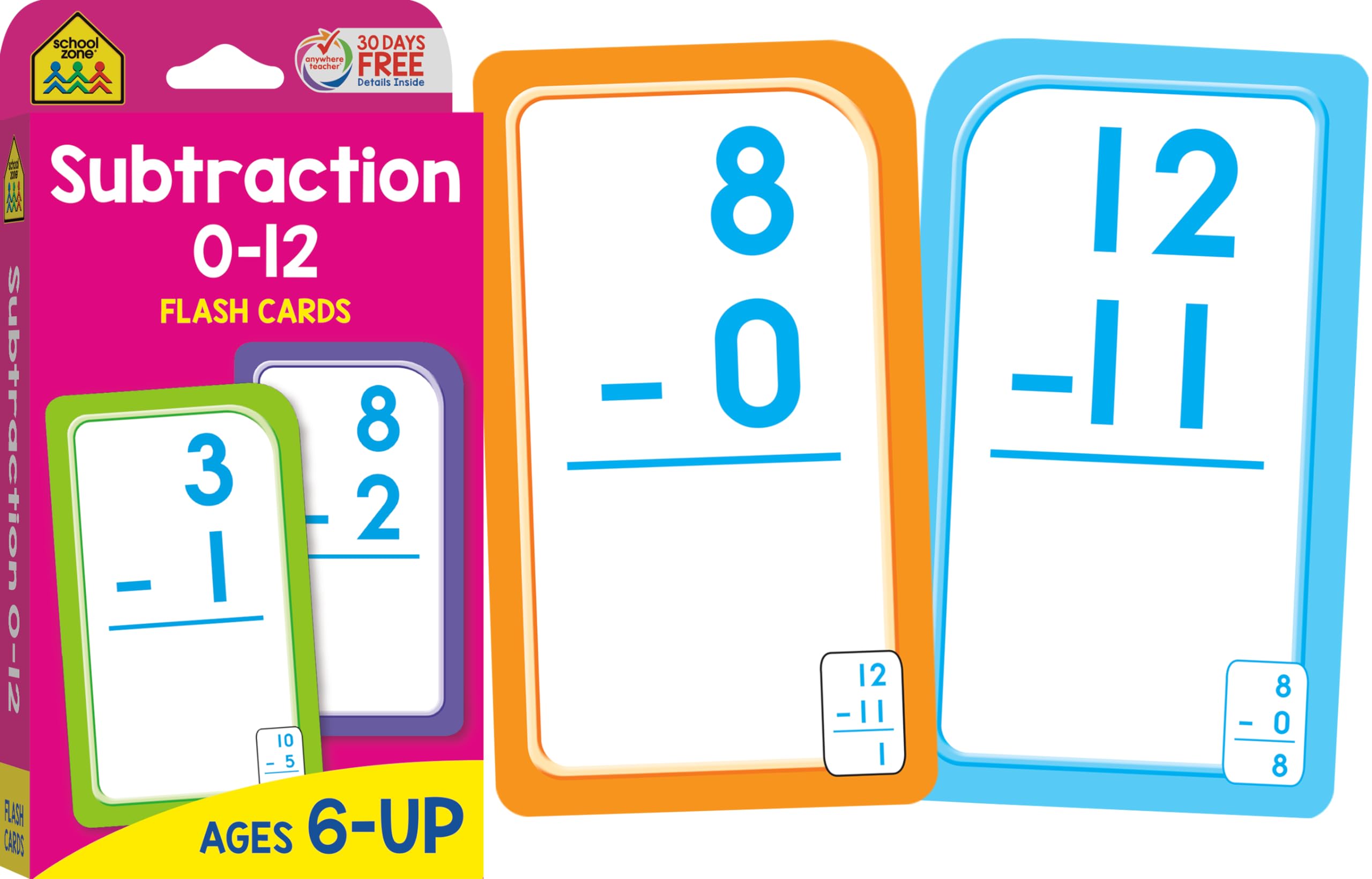 Mua School Zone Math 1-2 4-Pack Flash Cards: 224 Cards, 1st Grade, 2nd ...