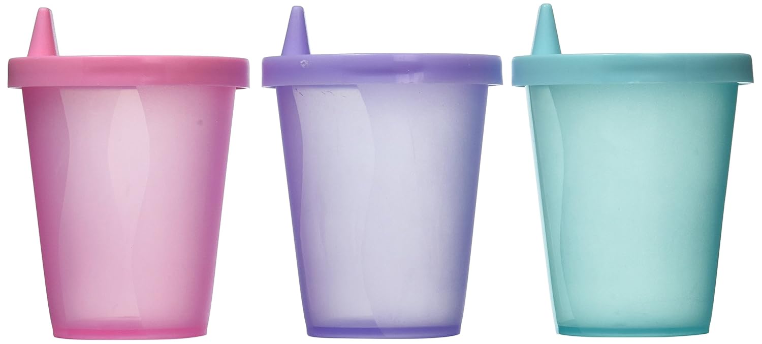 Amazon.com : Luvable Friends 3 Pack Assorted Sippy Cups & Lids, Pink ...