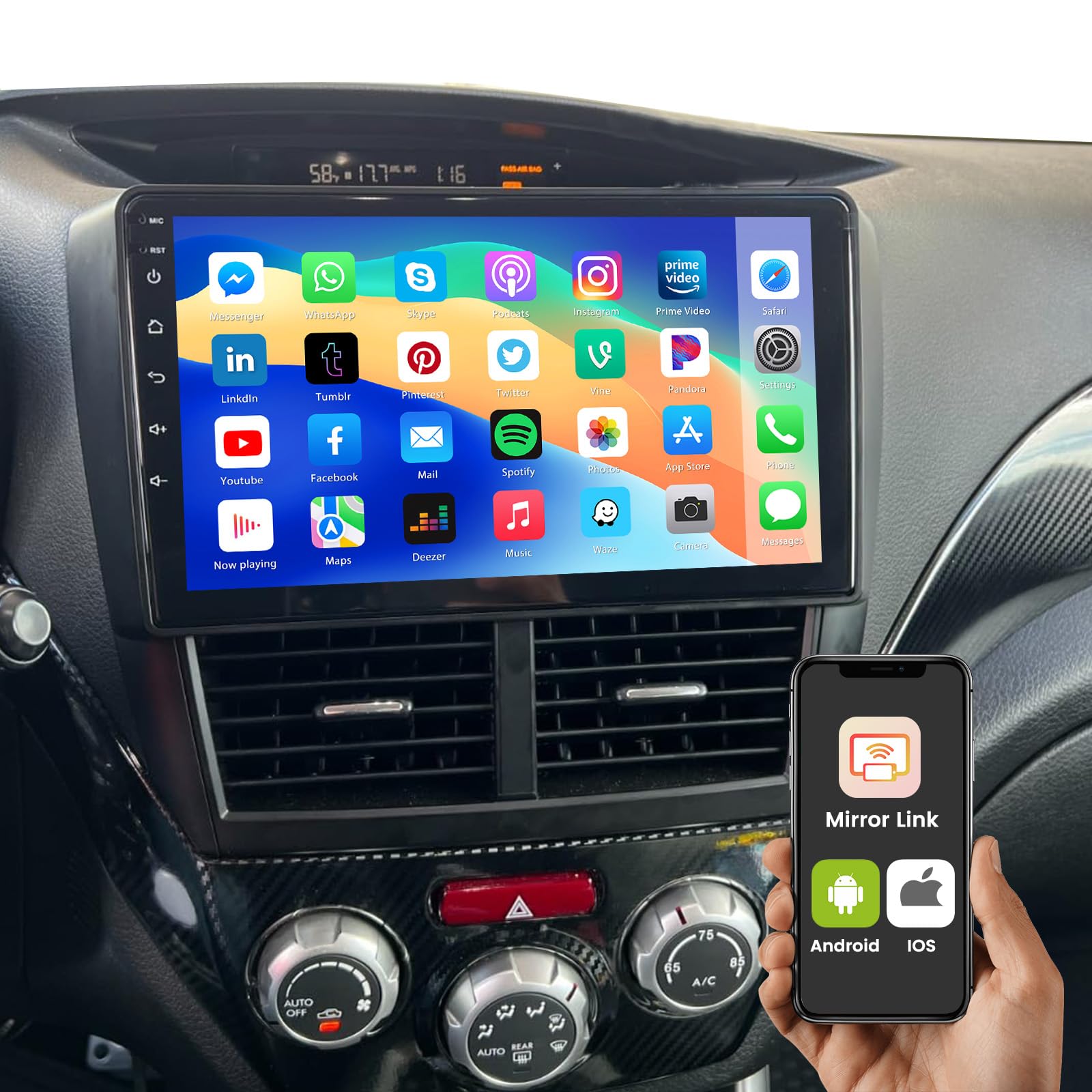 Android 15 Car Stereo for Subaru Forester Impreza WRX STI 2008 2009 ...
