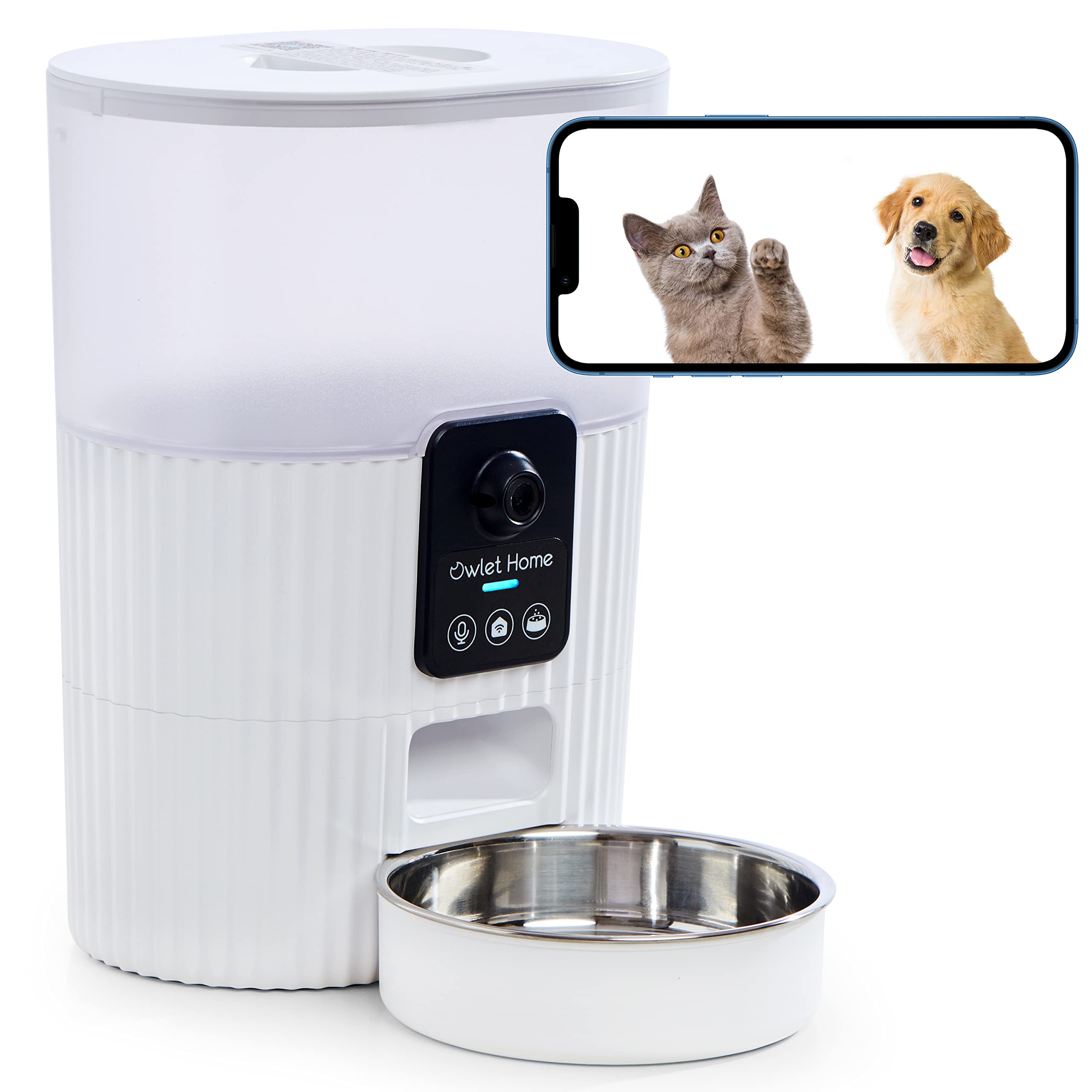 Owlet Home Smart Automatic Pet Feeder with 1080P HD Camera for Cats ...