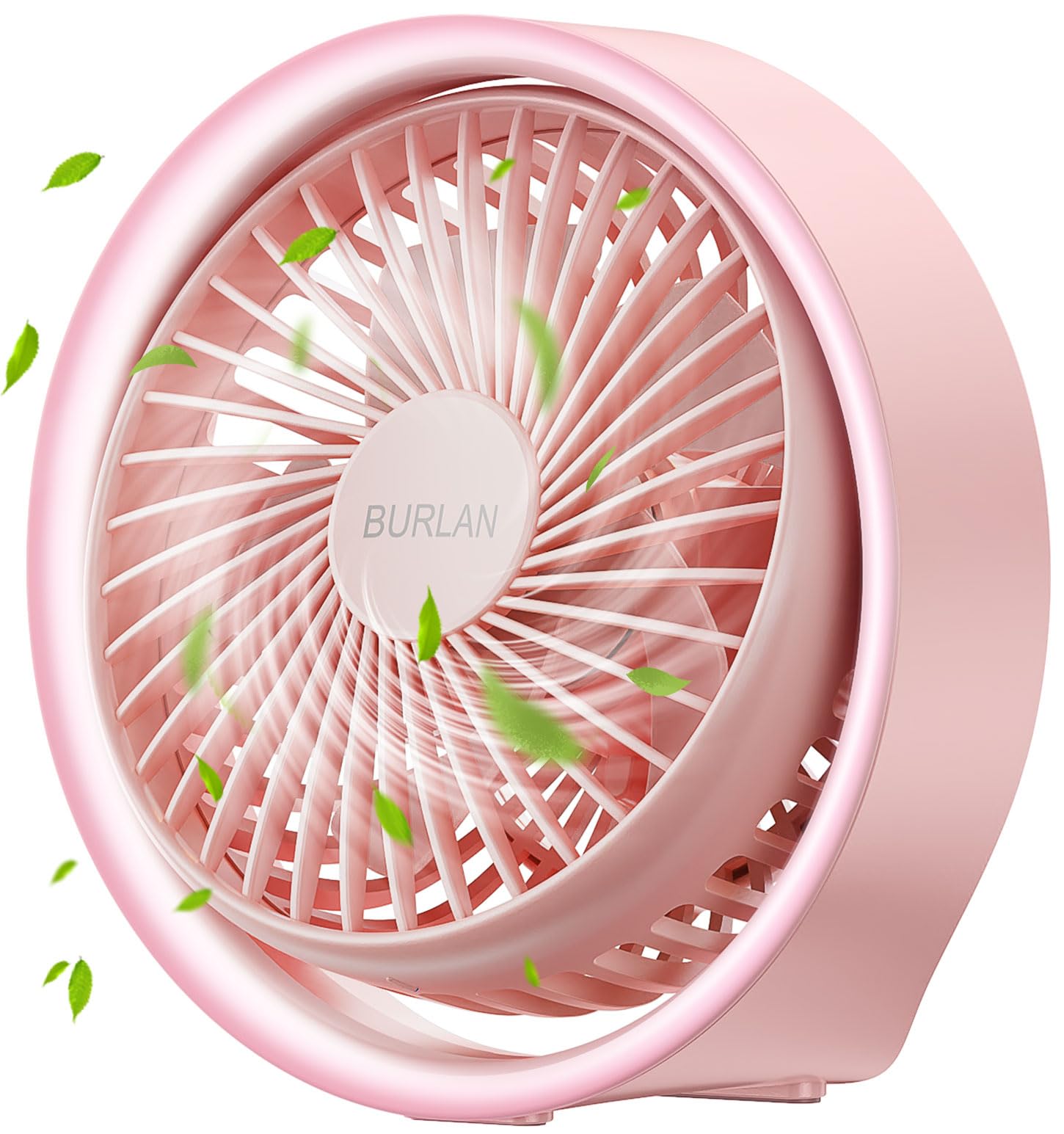 BURLAN Cordless Desk Fan, Battery Operated Fan with USB, 70ft Strong ...