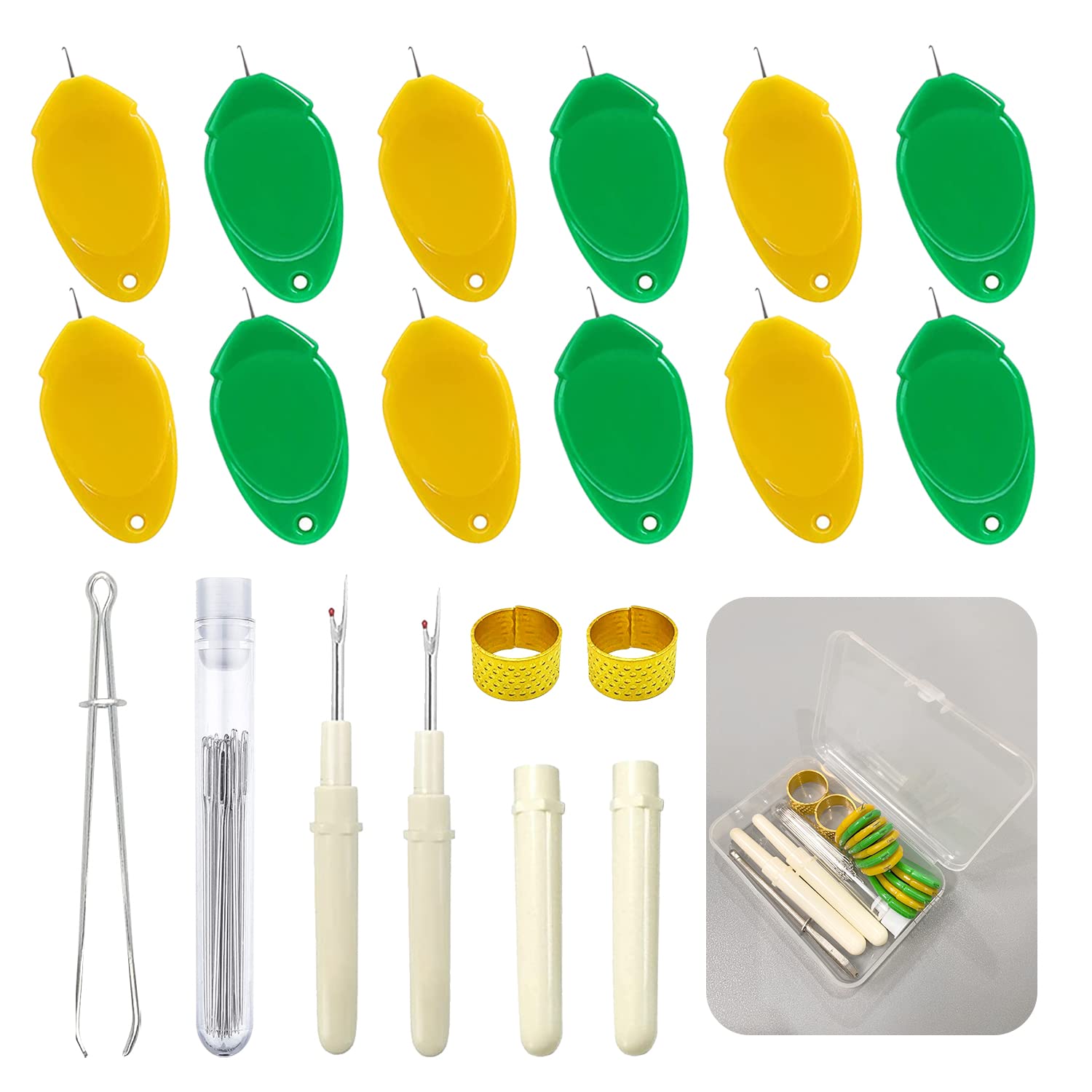 Needle Threaders Tool Set 47 in 1 for Hand Sewing, Sewing Machine, DIY ...