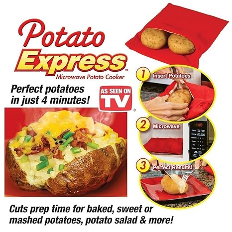 (2 Pack ) Microwave Potato Cooker Bag- Potato Express Pouch, Perfect ...