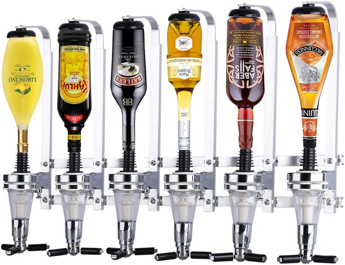 Dyna-Living 6 Bottle Drink Dispenser Bar Stand Wall Mounted Wine ...