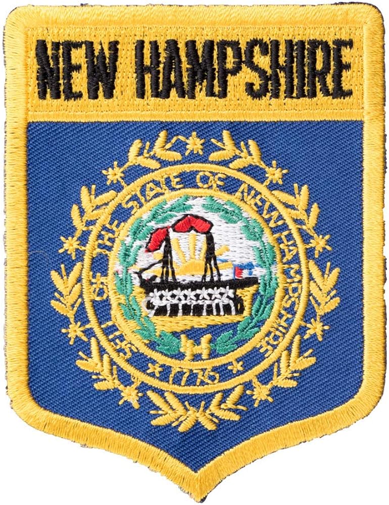Amazon.com: New Hampshire State Flag Shield Patch, United States of ...